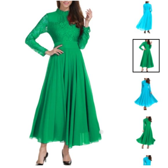 roiii | Dresses | Roiii Green Maxi Long Sleeve Lace Dress Xxl | Poshmark